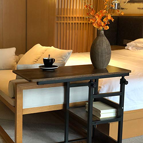 AHB Home Office Side Table for Small Space with Caster Wheels and 2 ...