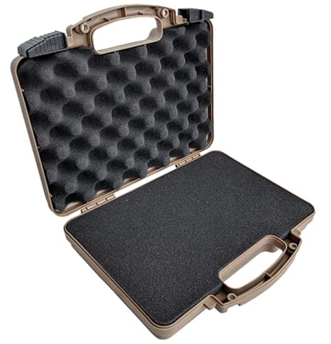 Desert TAN - Hard Lockable Gun Case for Pistol, Revolver, and Handgun ...