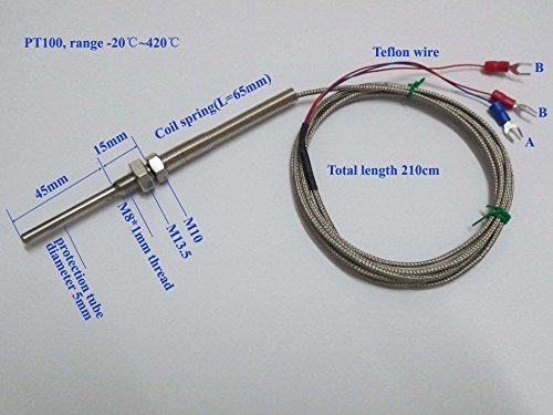 Industrial Temperature Probe MECCANIXITY PT100 Temperature Sensor Probe ...