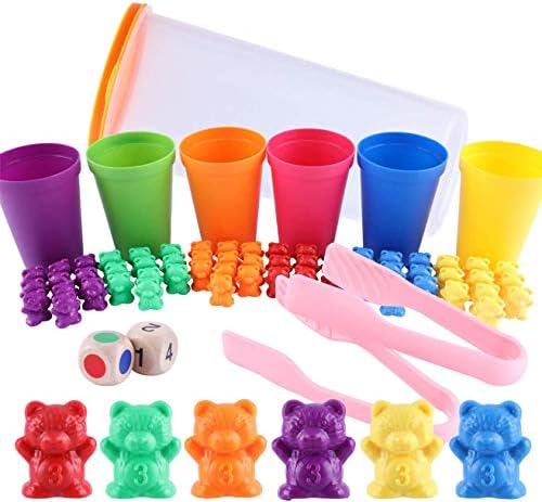 سعر Counting Bears Set, 70pcs Rainbow Counting Bears with Matching ...