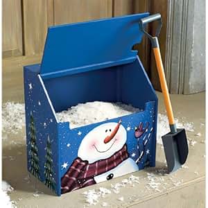 Amazon.com : Chirstmas Snowman Sidewalk Salt Box with Shovel ...