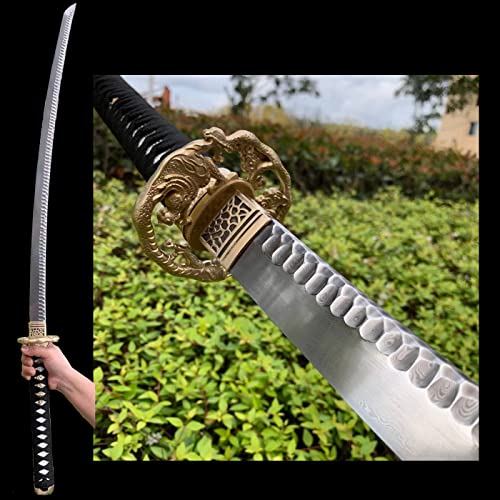 HERO SWORD-Handmade Damascus Folded Steel Stone Pattern Samurai Sword ...