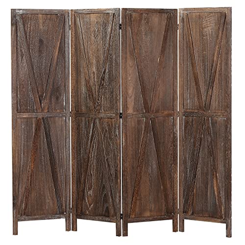 iVilla 5.8 Ft Tall Wood Room Divider, Rustic Folding Privacy Screens ...