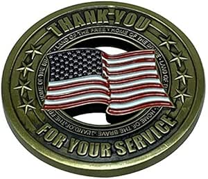 Amazon.com : Thank You for Your Service Challenge Coin - Patriotic ...