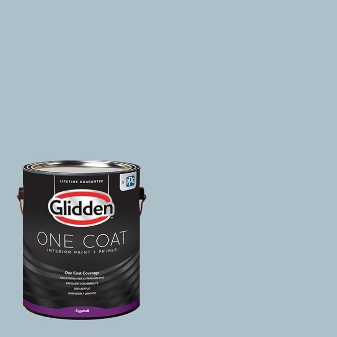 Glidden Interior Paint + Primer: Blue/Chambray, One Coat, Eggshell, 1 ...