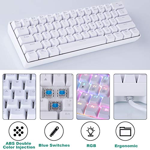 DGG YK600 RGB 60% Compact Mechanical Keyboard,Wired and Wireless Dual ...