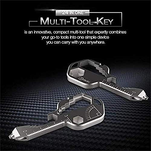 24- in-1 Multi-Tool Key, Stainless Steel Key Shaped Pocket Tool Outdoor ...