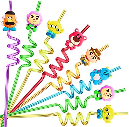 Lidmada 24 Reusable Toy Inspired Story Plastic Straws for Toy Inspired ...