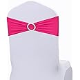 Amazon.com: JKDMJF Hot Pink Chair Sashes Bows - 50PCS Stretch Spandex ...