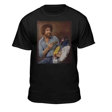 Buy Bob Ross Classic Portrait Licensed T-Shirt Black at Amazon.in