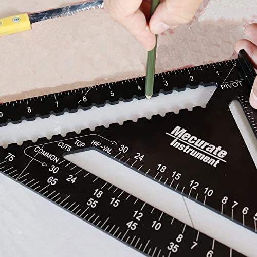 Mecurate Rafter Square, 12 pulgadas Triangle Carpenter Square Aluminio ...