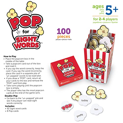 Learning Resources Pop For Sight Words Game,Vocabulary/Literacy Game ...