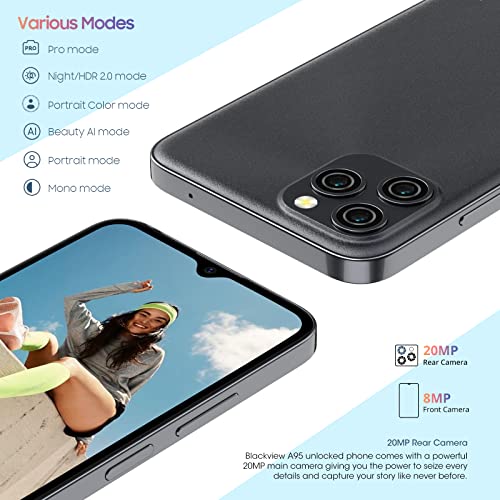 Blackview Unlocked Cell Phone, A95 Phones, 8GB+128GB/SD 1TB Android 11 Unlocked Phones, Octa ...