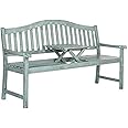 Amazon.com: Safavieh Outdoor Collection Mischa Natural Brown Bench ...