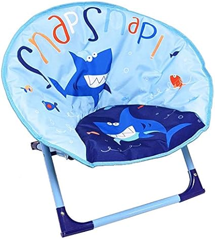 New Fabulous Kids Folding Moon Chair - Shark Children Padded Moon Round ...