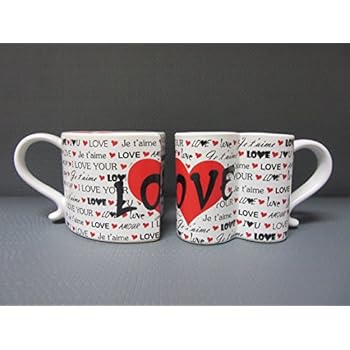 Amazon.com | Kissing Mugs Set, Exquisitely Crafted Two Large Cups, Each ...