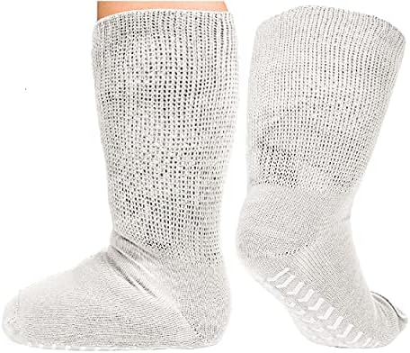 3 Pairs Extra Wide Bariatric Socks with Non-Skid Grips for Edema and ...