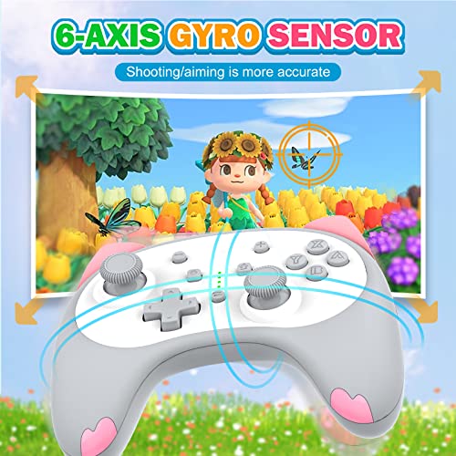 IINE Cat Controller for Nintendo Switch Cute Wireless Pro Controller ...