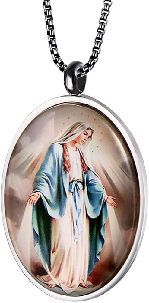Stainless Steel Necklace Virgin Mary, Pendant European Popular Men and ...