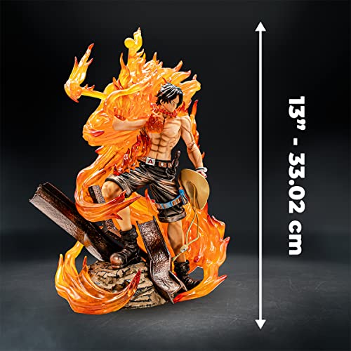 Portgas D. Ace Statue One Anime Piece Collectible Resin LED Mulitcolor ...