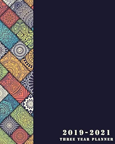 2019-2021 Three Year Planner: Art Mandala Floral Cover, 8" x 10" Three ...