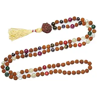 Chakra Beads Necklace Japamala 108 Rudraksha Meditation Malas Healing Mala