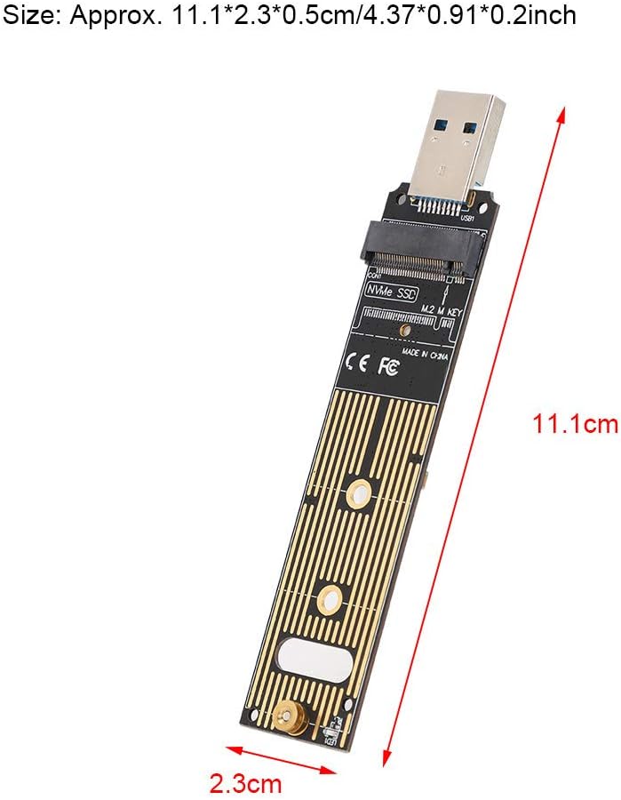 Tangxi m.2 NVMe to USB Adapter Board, M.2 SSD to USB 3.1 Type A Card, M.2 PCIe Based M Key Hard ...