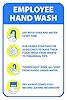 Employee Hand Wash Guide Sticker | Workplace Safety Signs for Public ...
