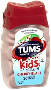 Amazon.com: Tums Kids, Antacid/Calcium Supplement, Chewable Tablets ...