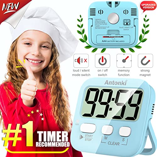 Timer, Kitchen Timer, Timer for Kids, 2 Pack Digital Timer for Cooking ...