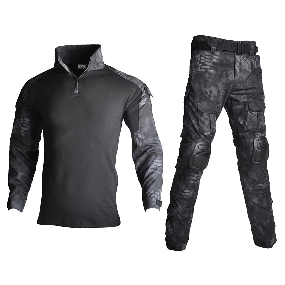 Lilychan Mens Tactical Military Suits Long Sleeve Rip-Stop Uniforms ...