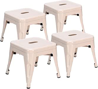 Amazon.com: Costzon Kids Stackable Metal Stools w/Safety Rounded ...