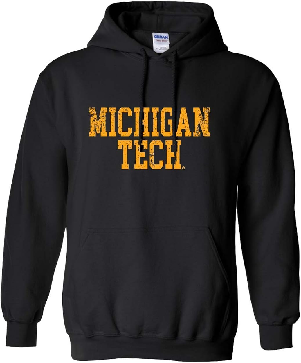 Amazon.com: CreateMyTee | Michigan Tech Distressed One Color Hooded ...