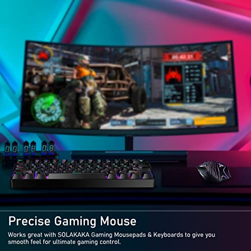 SOLAKAKA Wireless Bluetooth Gaming Mouse, Rechargeable Computer Mice ...