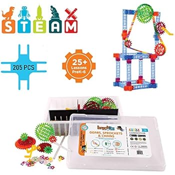Amazon.com: Brackitz Structures - Gears, Sprockets & Chains STEM Learning Toys for Kids PreK-6 ...