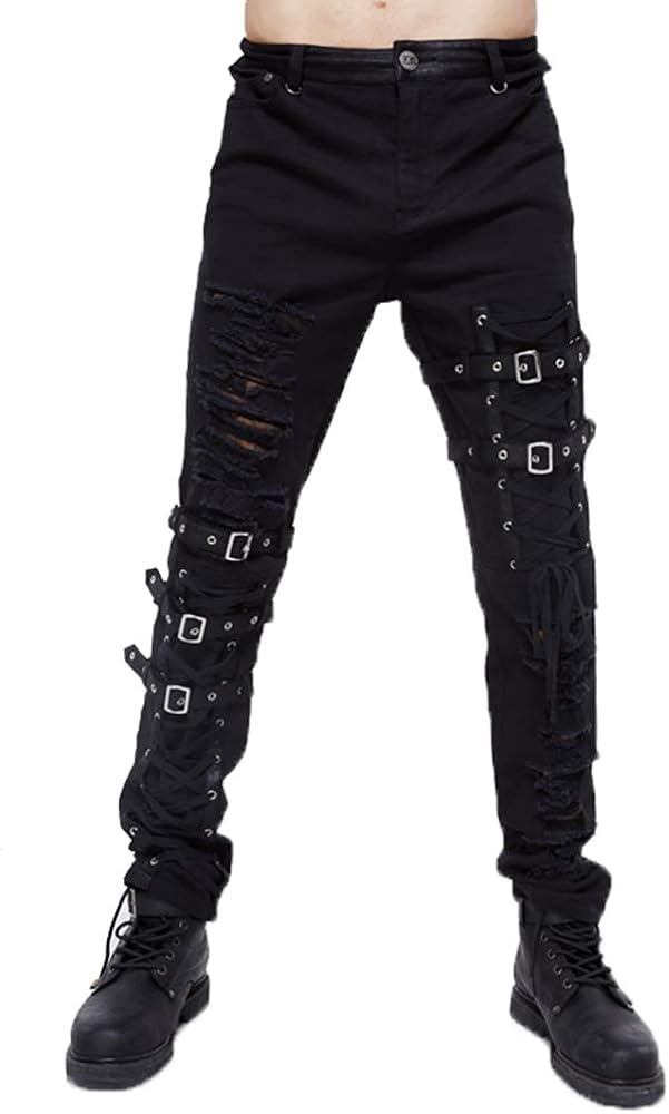 Devil Fashion Outdoor Hose Herren Steampunk Cargo Chino Stretch Regulär ...