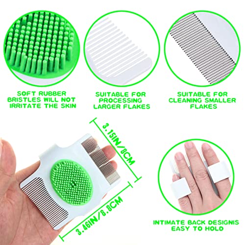 DOERDO 2 Pieces Cradle Cap Brush and Comb 3 in 1 Design Baby Comb for ...