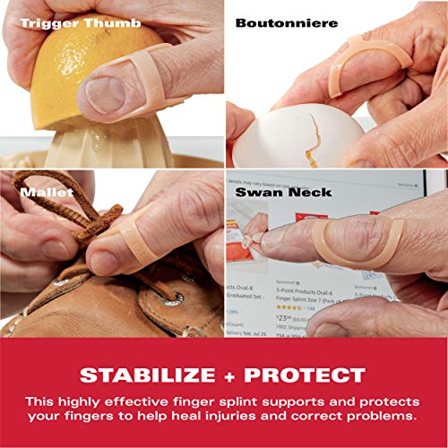 3-Point Products Oval-8 Finger Splint, Support and Protection for Arthritis, Trigger Finger or ...