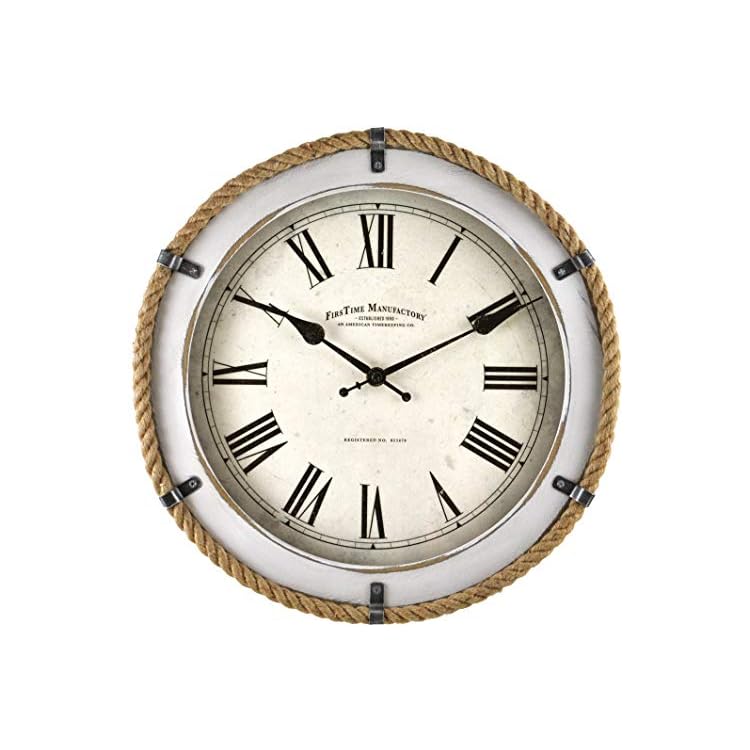 FirsTime & Co. Whitewashed Rope Wall Clock, 14″, Antique White – Knots ...