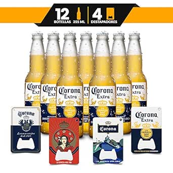 Pack Especial 12 Botellas Corona Extra + 4 Destapadores Coleccionables ...