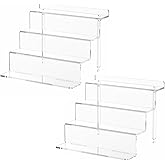 Amazon.com: 12 IN Clear Acrylic Display Riser Shelf with LED light,3 Tier Display Step Shelves ...