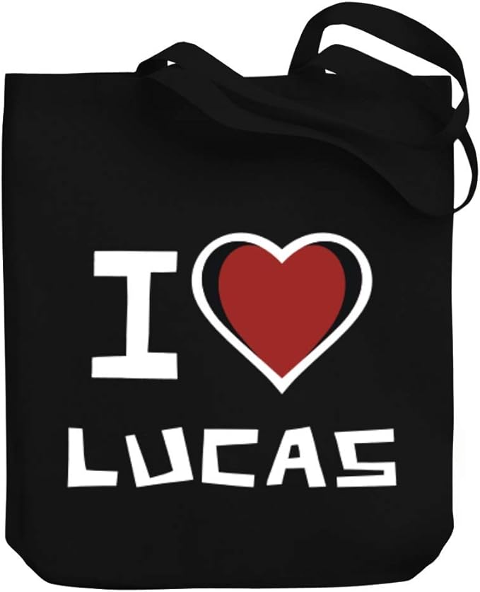 Amazon.com: Teeburon I love Lucas Bicolor Heart Canvas Tote Bag 10.5" x ...