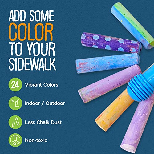 BERNARD'S - 24-Piece Sidewalk Chalk with a Twist, Multi-Colored Jumbo ...