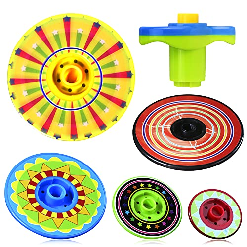 PROLOSO 5 in 1 Spinning Tops with Launcher & Colorful Stickers Fidget ...
