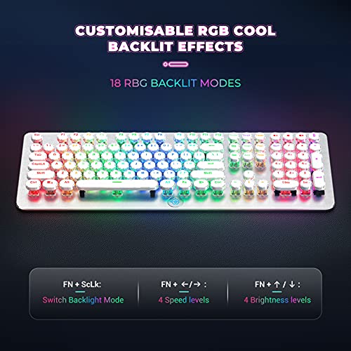 STOGA Retro Mechanical Keyboard, Typewriter Keyboard, RGB Gaming ...