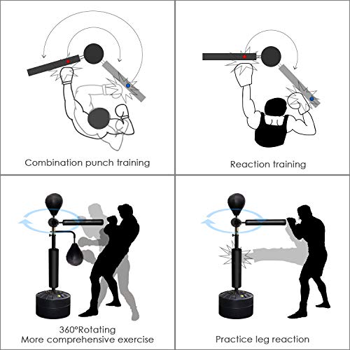 InnoLife MMA Boxing Speed Trainer Punching Spinning Bar with Dual Punch ...