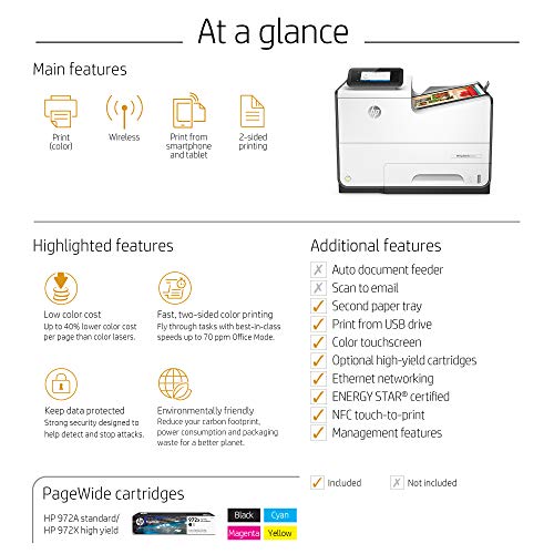 HP PageWide Pro 552DW Color Business Printer, Wireless & 2-Sided Duplex ...