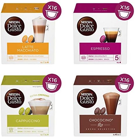 Nescafe Dolce Gusto - 4 Flavour Variety Pack (64 Capsules) Boxed price ...