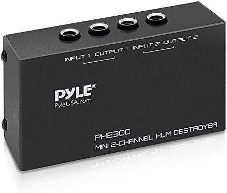 PYLE-PRO Compact Mini Hum Eliminator Box-2 Channel Passive Ground Loop ...