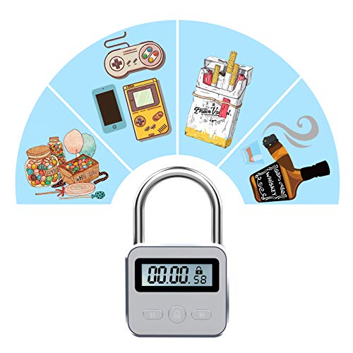 Metal Time Padlock - 99 Hours Max Timing with LCD Display Micro USB ...